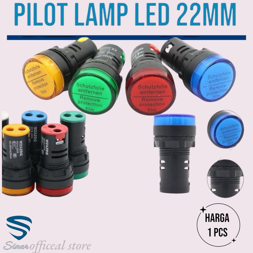 Jual Pilot Lamp LED 220V diameter 22mm/PILOT LAMP PANEL DIREC / LAMPU ...