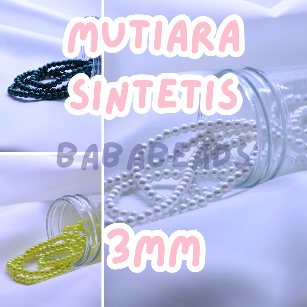 Jual 【LENGKAP】【3mm Mutiara Sintetis Berat】- Mutsin 3mm - Mutiara ...