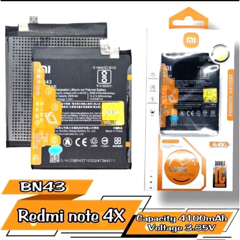 Jual Baterai Battery Xiaomi ORIGINAL BN43 For Redmi Note 4X BN43 ORIGINAL 100% | Shopee Indonesia