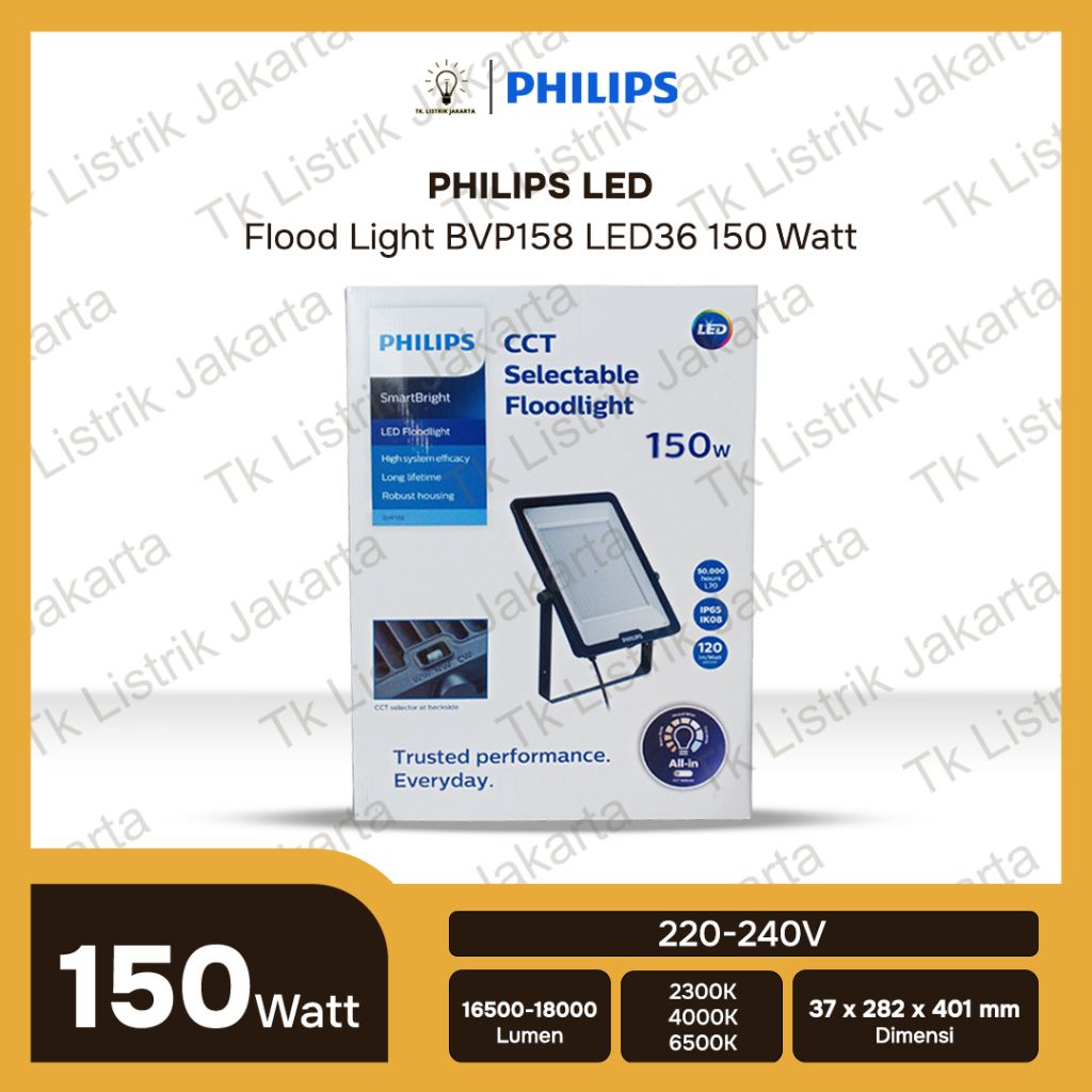 Jual Lampu Sorot LED Philips BVP158 LED180 150W FloodLight Outdoor ...