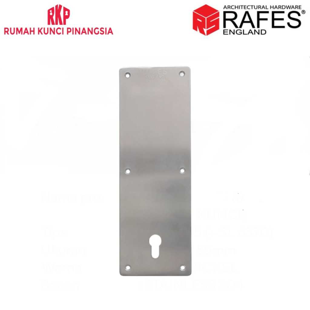 Jual Push Handle Plate Plat Gagang Pintu (dengan lubang kunci) RAFES MX ...