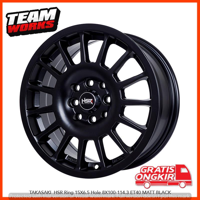 Jual VELG RACING TYPE HSR TAKASAKI R15 LEBAR 6,5 PCD 4X100 4X114,3 ET40 BLACK UNTUK MOBIL ALYA ...