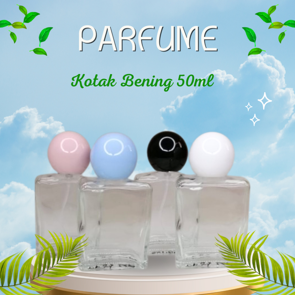 Jual Botol Parfum Kotak Bening Chanel 50 ml Hitam/Putih/Pink/Biru ...