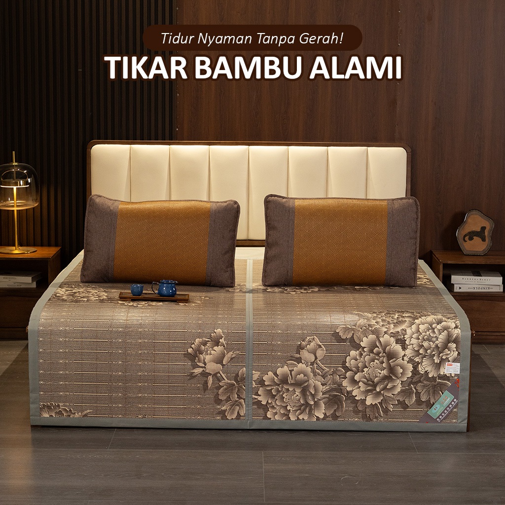 Jual Tikar Bambu Alami Lipat Premium Adem & Halus Tikar Bambu Free Tas ...