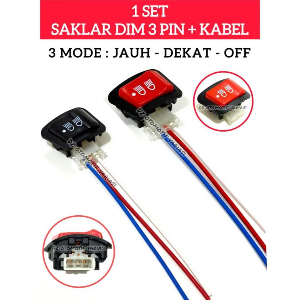 Jual Tombol saklar Dim On Off 3 Fungsi + Socket Kabel Kualitas Top ...
