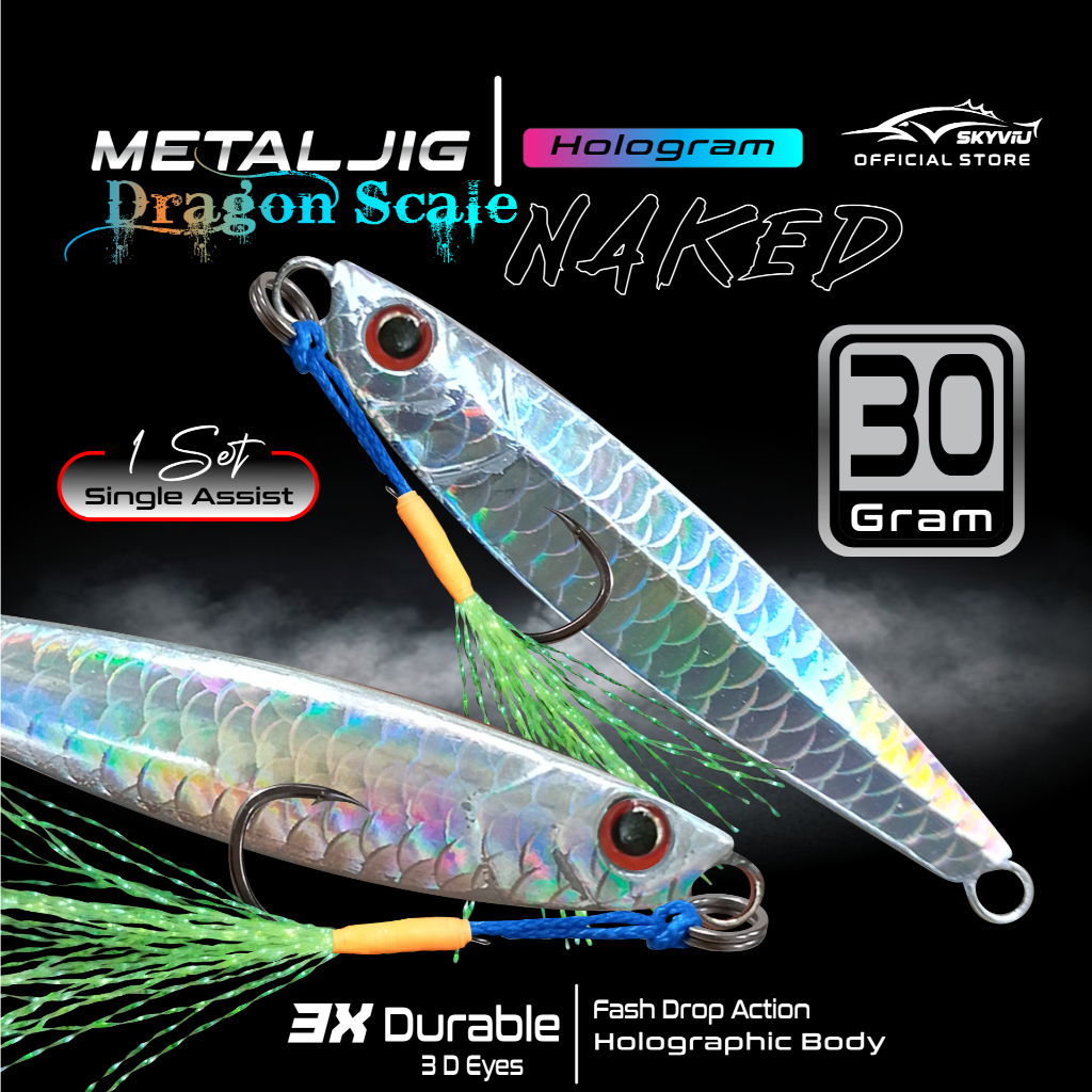 Jual Umpan Micro Jig 30 Gram SKYVIU JPX Hologram SisikSet Single Assist ...