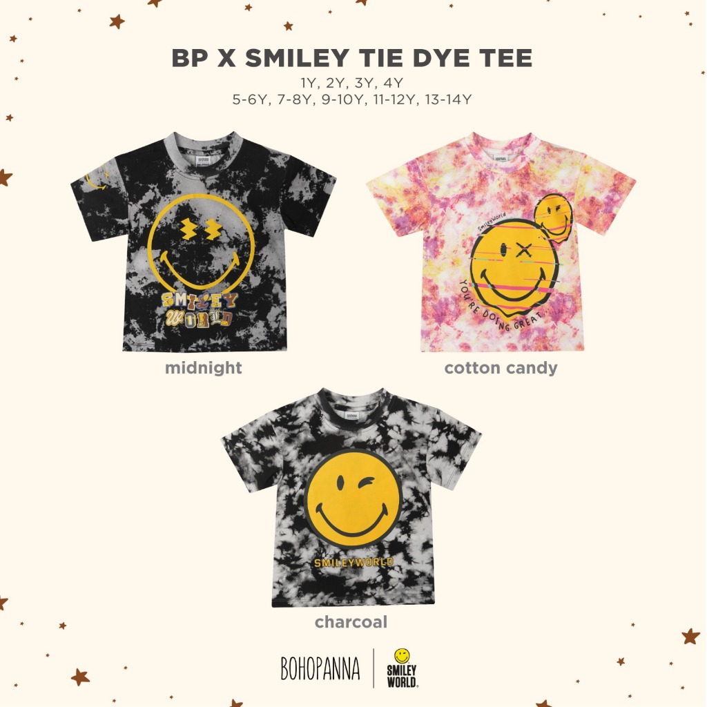 Jual BOHOPANNA - BOHOPANNA X SMILEY - TIE DYE TEE - Kaos Anak - Atasan Anak | Shopee Indonesia