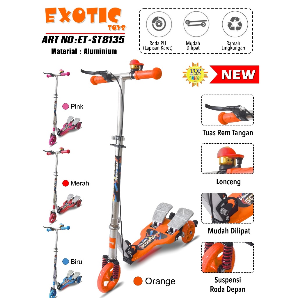 Jual SCOOTER EXOTIC ST-8135 SKUTER INJEK ANAK / SKUTER GENJOT / SKUTER ...