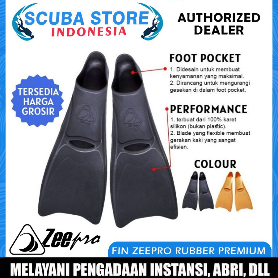 Jual Fin Snorkeling Swimming Zeepro Rubber Premium Fins Sepatu Kaki ...