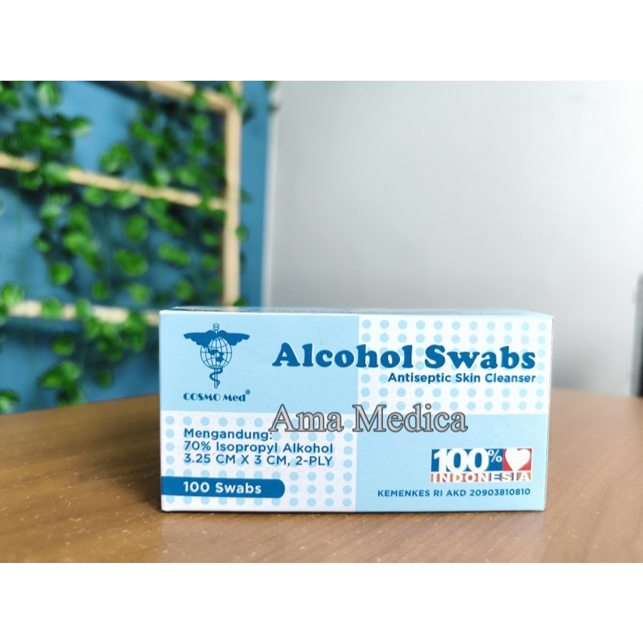 Jual Alkohol Swabs CosmoMed Antiseptic Skin Cleanser Alcohol Swab ...
