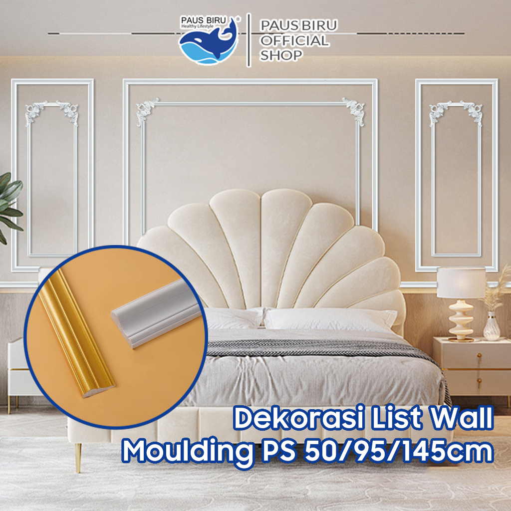 Jual Paus Biru - Lis List Border Profil Wall Moulding Bahan PS Molding Panel PVC Dekorasi ...
