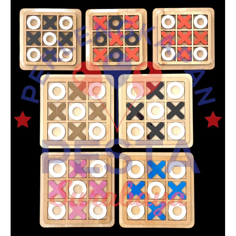 Jual Mainan Anak Puzzle Kayu XO Tic Tac Toe Game Jigsaw Wooden Edukasi ...