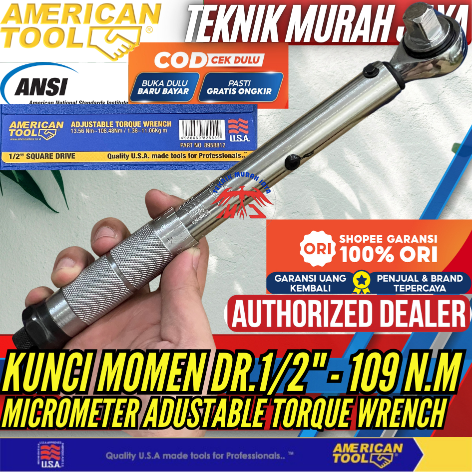 Jual AMERICAN TOOL 8958812 Kunci Momen Torsi 1/2 INCH Adjustable Torque ...