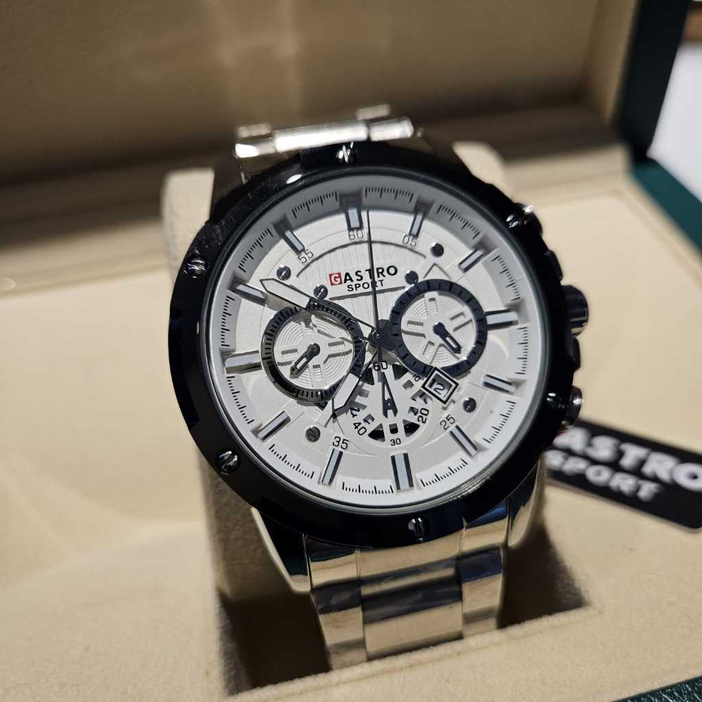 Jual Jam tangan pria Sport watch Gastro motif chrono 2 lingkar metal ...