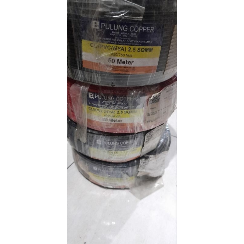 Jual KABEL NYA 2,5 mm PULUNG 50M FULL KAWAT TUNGGAL TEMBAGA ASLI ...