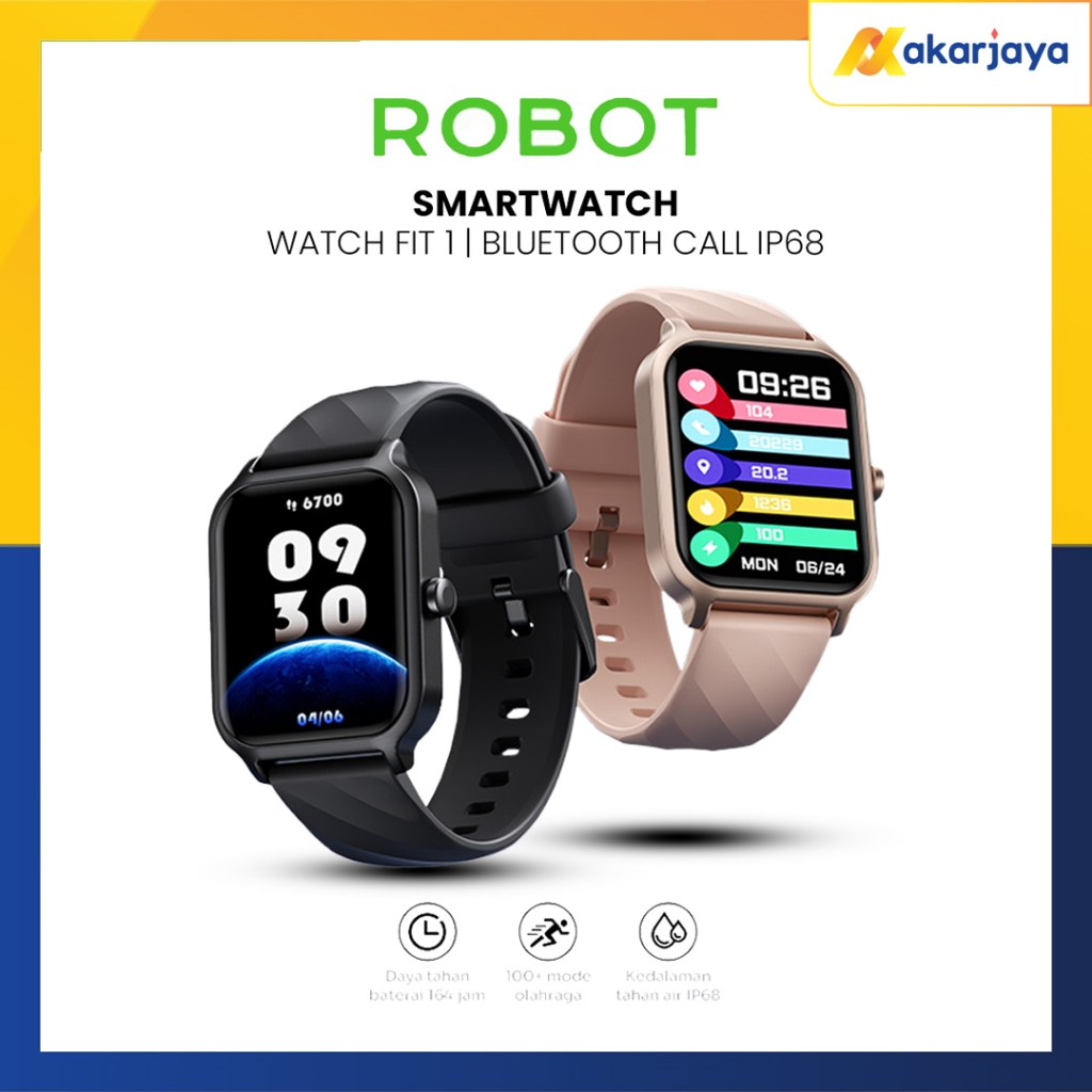 Jual ROBOT Watch Fit 1 Smartwatch 1.83" Display Bluetooth Call Smart ...