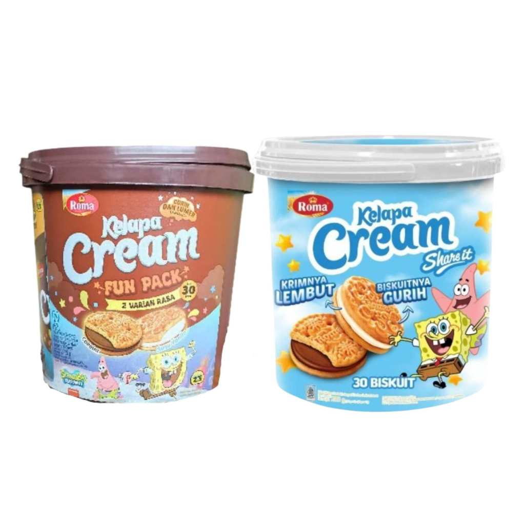 Jual Roma Kelapa Cream Fun Pack JAR 297gr ( isi 30pcs) biskuit Sandwich ...