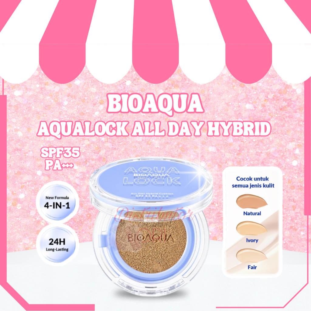 Jual BIOAQUA AquaLock ALL DAY Hybrid Cushion SPF35 PA+++ Bedak Cushion ...