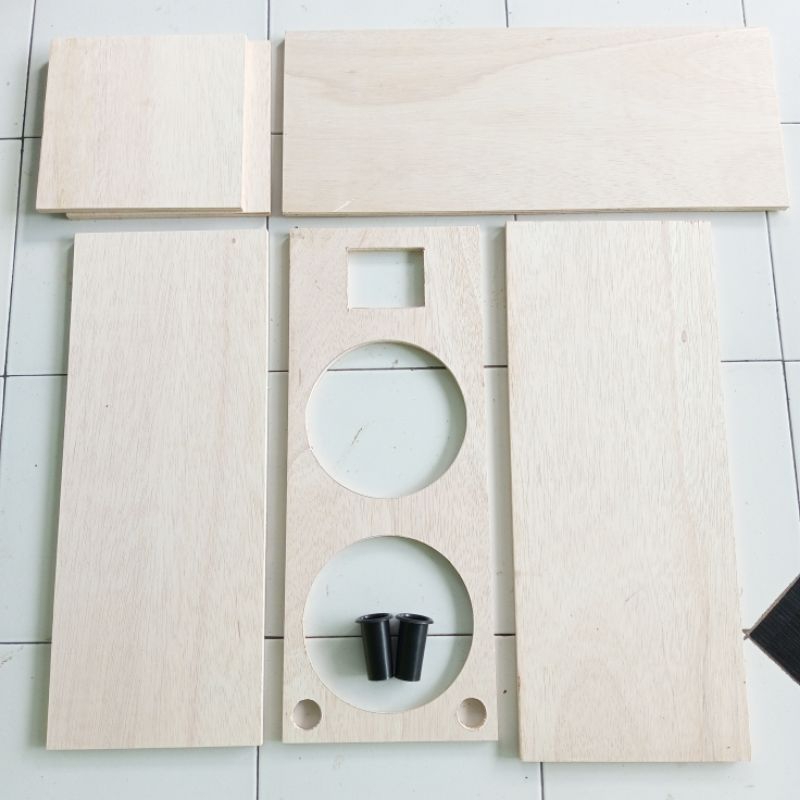 Jual potongan box speaker 8 inch double dan tweeter audax ax65 triplek ...