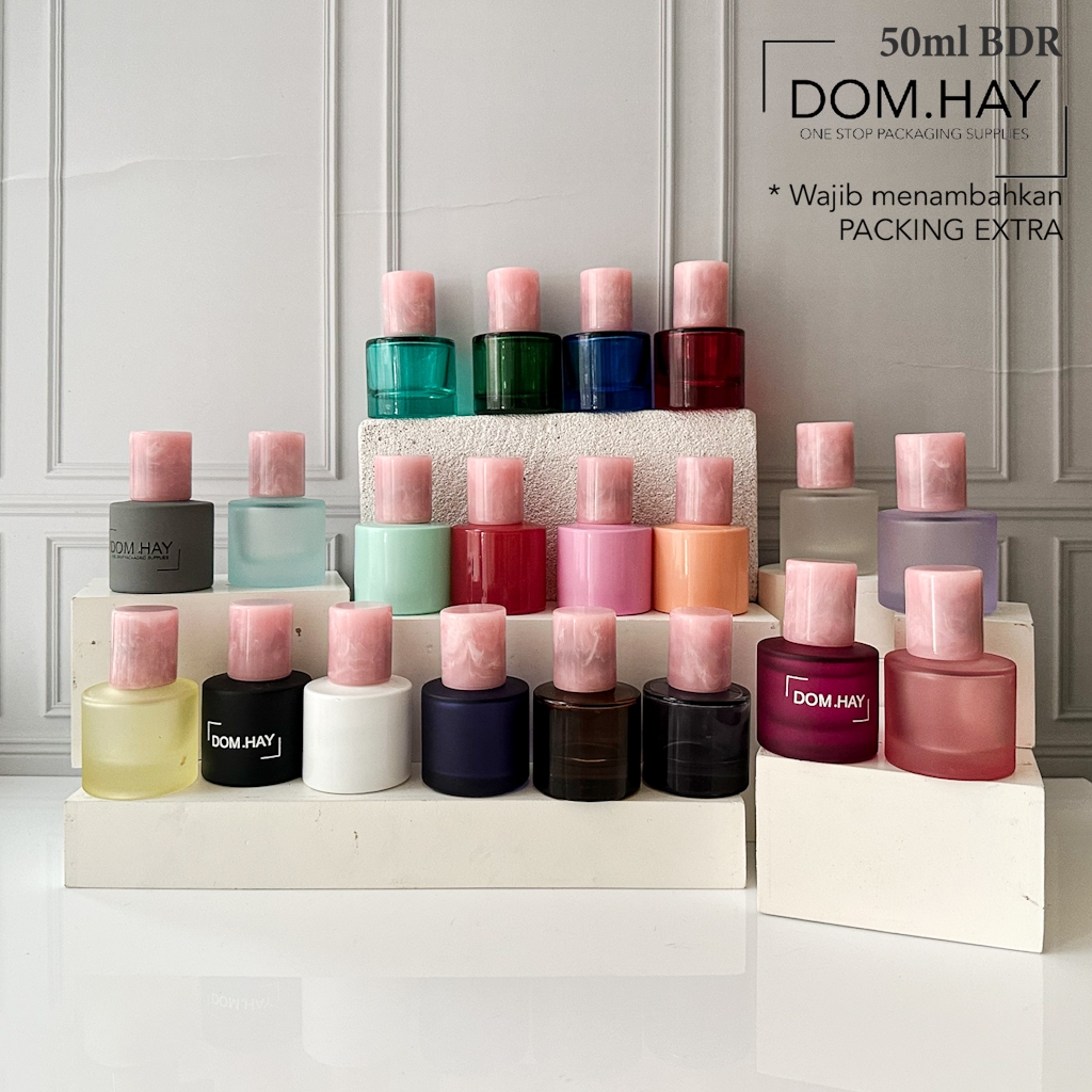 Jual 50ml BDR Marble Pink Botol Parfum Drat Kaca Parfume Minyak Wangi ...