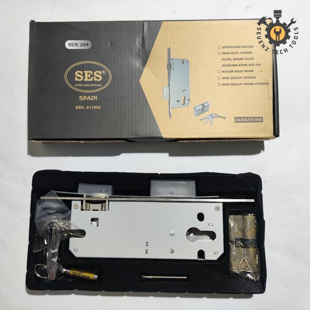 Jual BODY PELOR KUNCI PINTU RUMAH BESAR SES STAINLESS STEEL SUS 304 SN PUTIH TEBAL BODY KUNCI ...