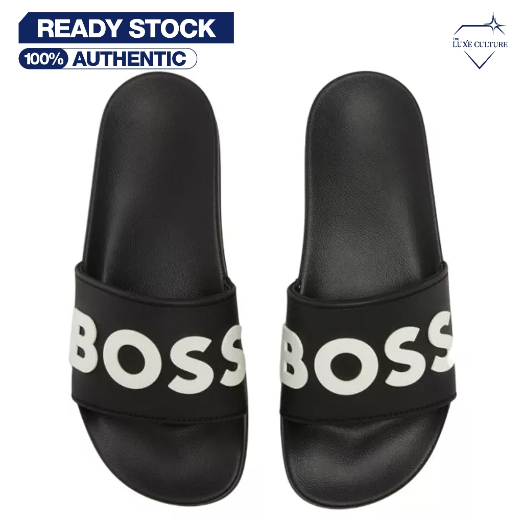 Jual Print Black Slides / Sandal Branded Original | Shopee Indonesia