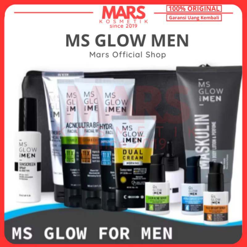 Jual MS Glow Men / MS Glow For Men ( free pouch )Facial wash men ...