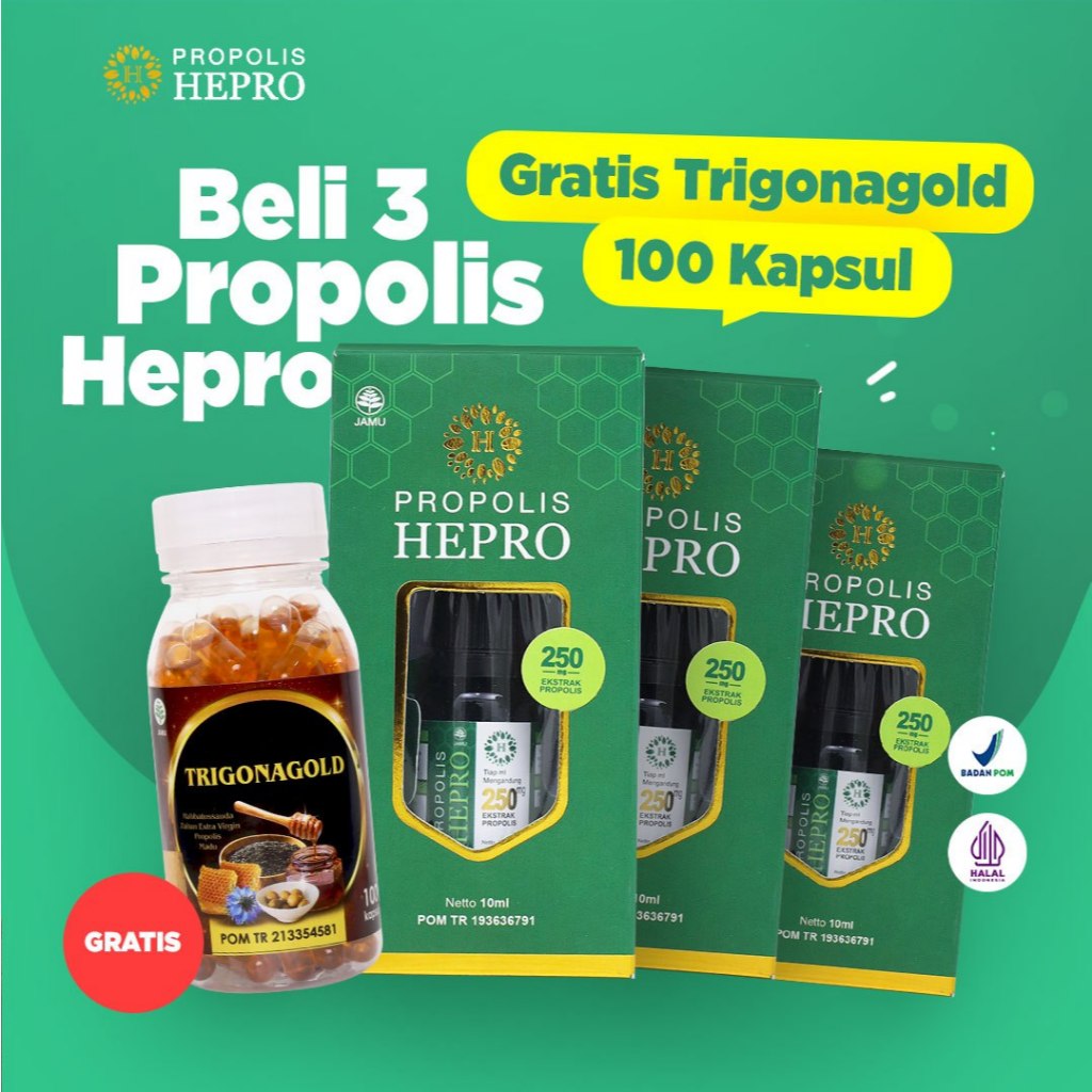 Jual Paket Rekomendasi 3 Botol Propolis Hepro Free Trigona Gold 100 ...