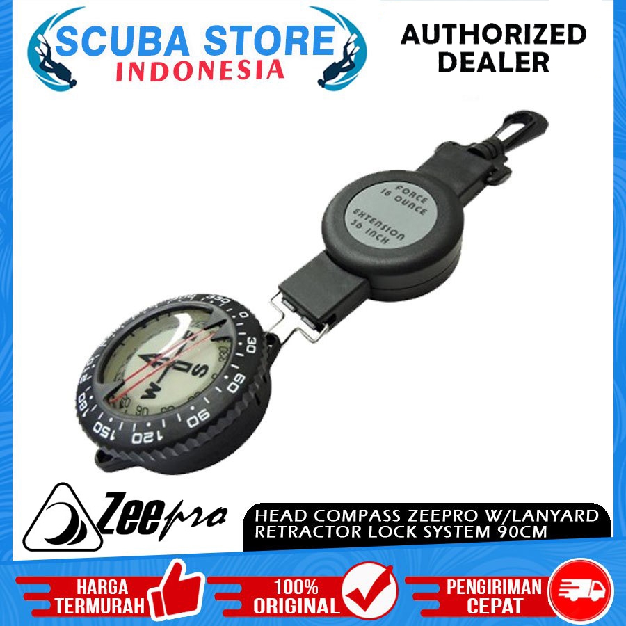 Jual Head Compass Zeepro With Lanyard Retractor Lock System 91cm Kompas ...