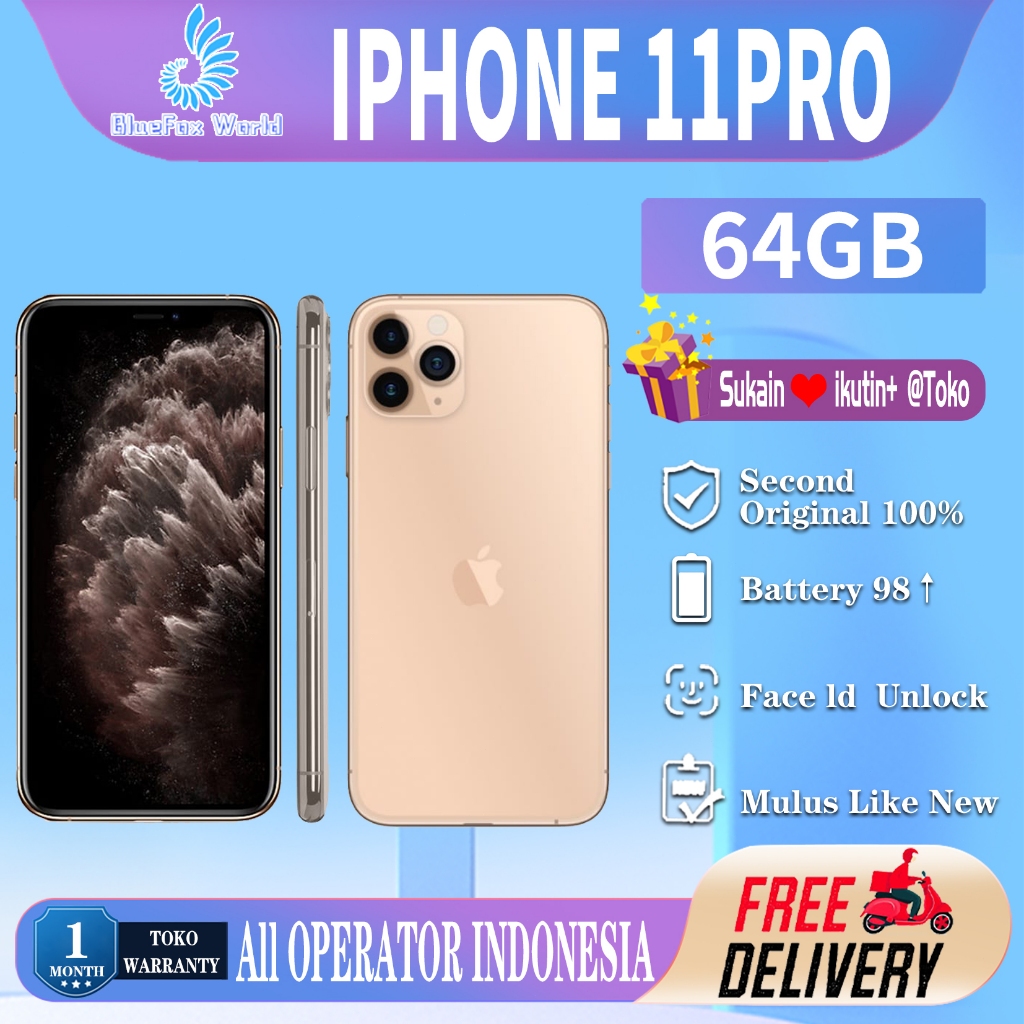 Jual iPhone 11Pro 64GB Second BEKAS ORIGINAL100% 5.8"OLED-Ori FULLSET MULUS NORMAL LIKE NEW ...