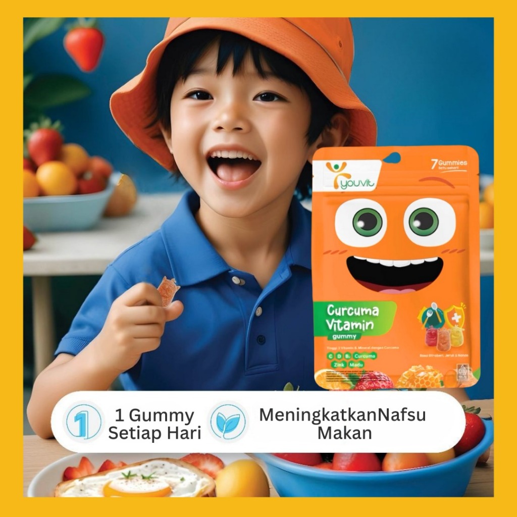 Jual Youvit Curcuma & Vitamin Anak Sachet dengan Curcuma, Zink, dan ...