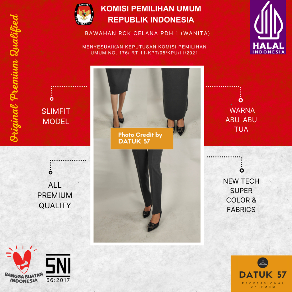 Jual Original Premium by Datuk 57 : Rok/Celana Bawahan Seragam PDH 1 ...