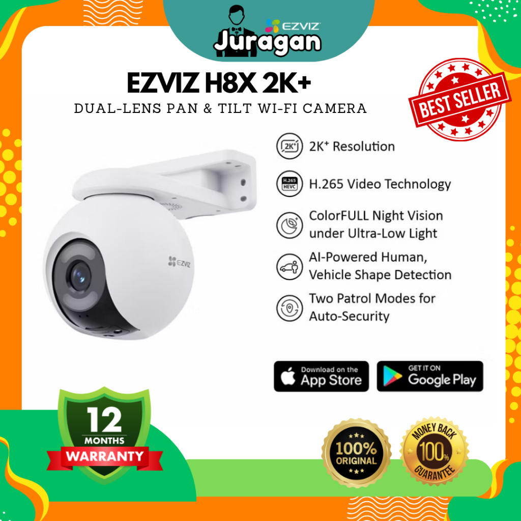 Jual Ezviz H8x 2K+ 4MP Pan & Tilt Wi-Fi IP Camera Security CCTV Outdoor ...