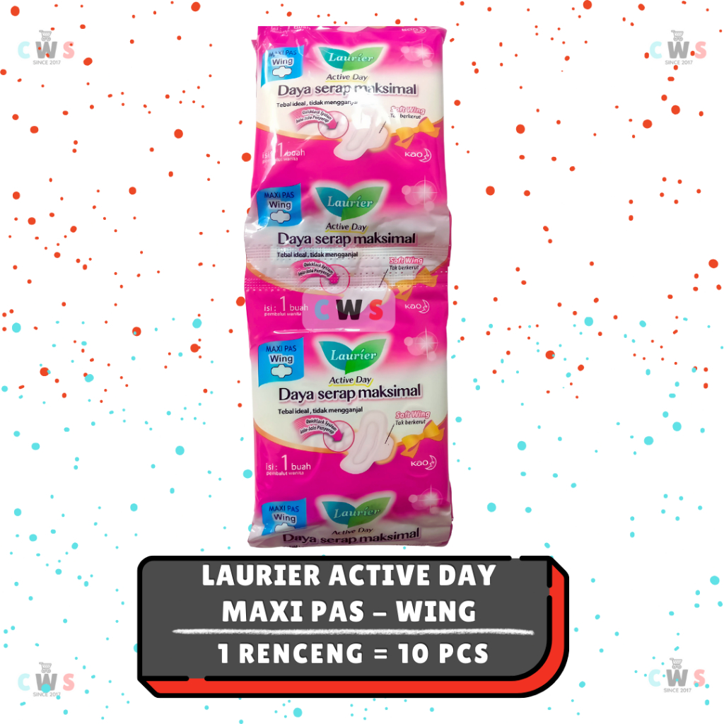 Jual LAURIER WING Active Day Daya Serap Maksimal Maxi Pas Sachet - 1 ...
