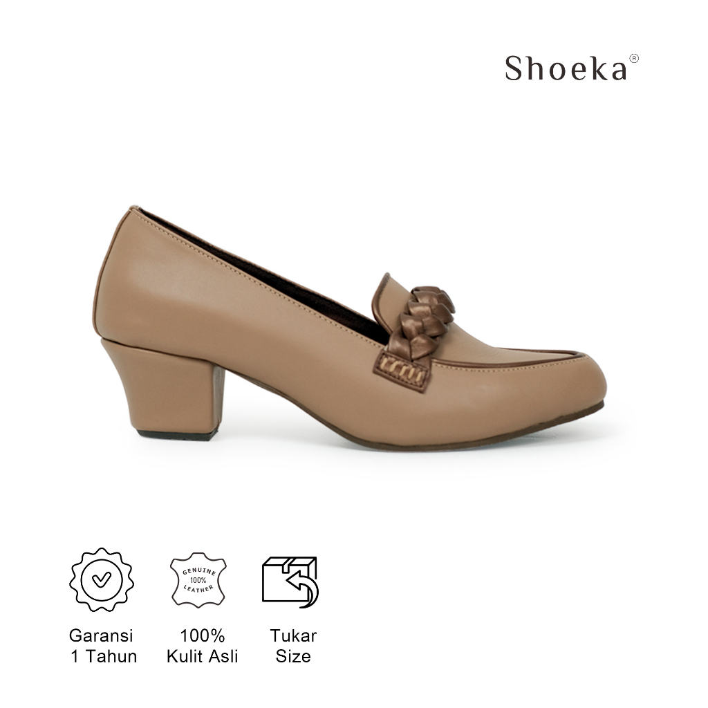 Jual Shoeka - Sepatu Kulit - Carmel Heels 5cm | Shopee Indonesia