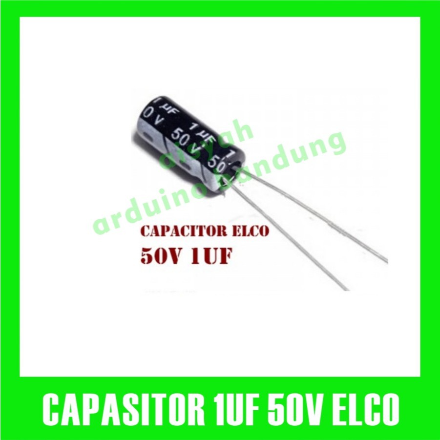 Jual Kapasitor Capacitor ELCO Polar 1uf 50v 1 uf 50 v 1 mikro 50 volt ...