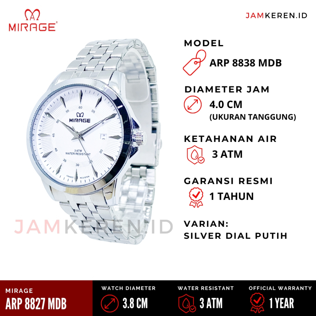 Jual Mirage - Jam Tangan Pria - Jam Tangan Mirage Pria ARP 8838 M ...
