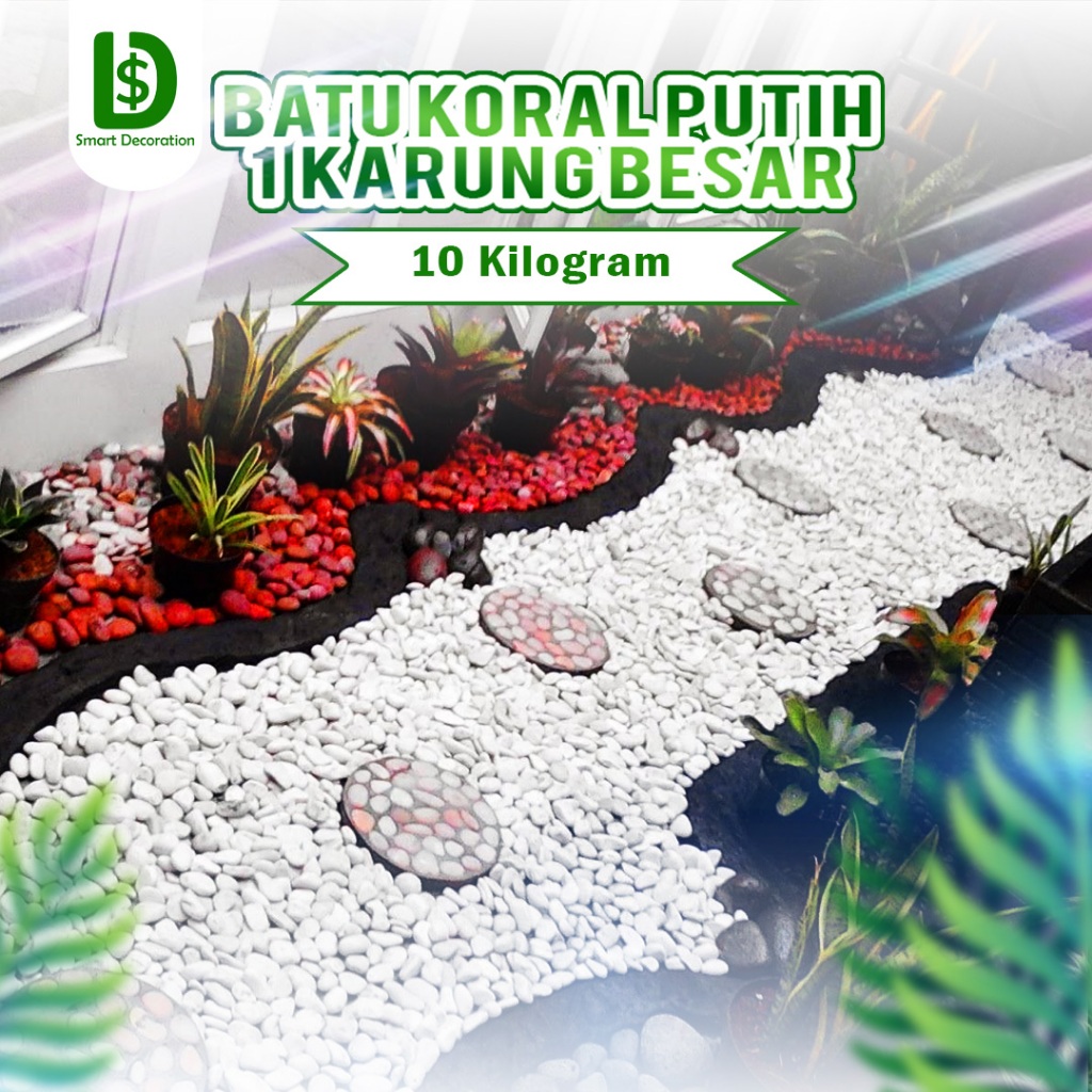 Jual Batu Koral Putih 1 Karung Besar 10kg Untuk Taman | Shopee Indonesia