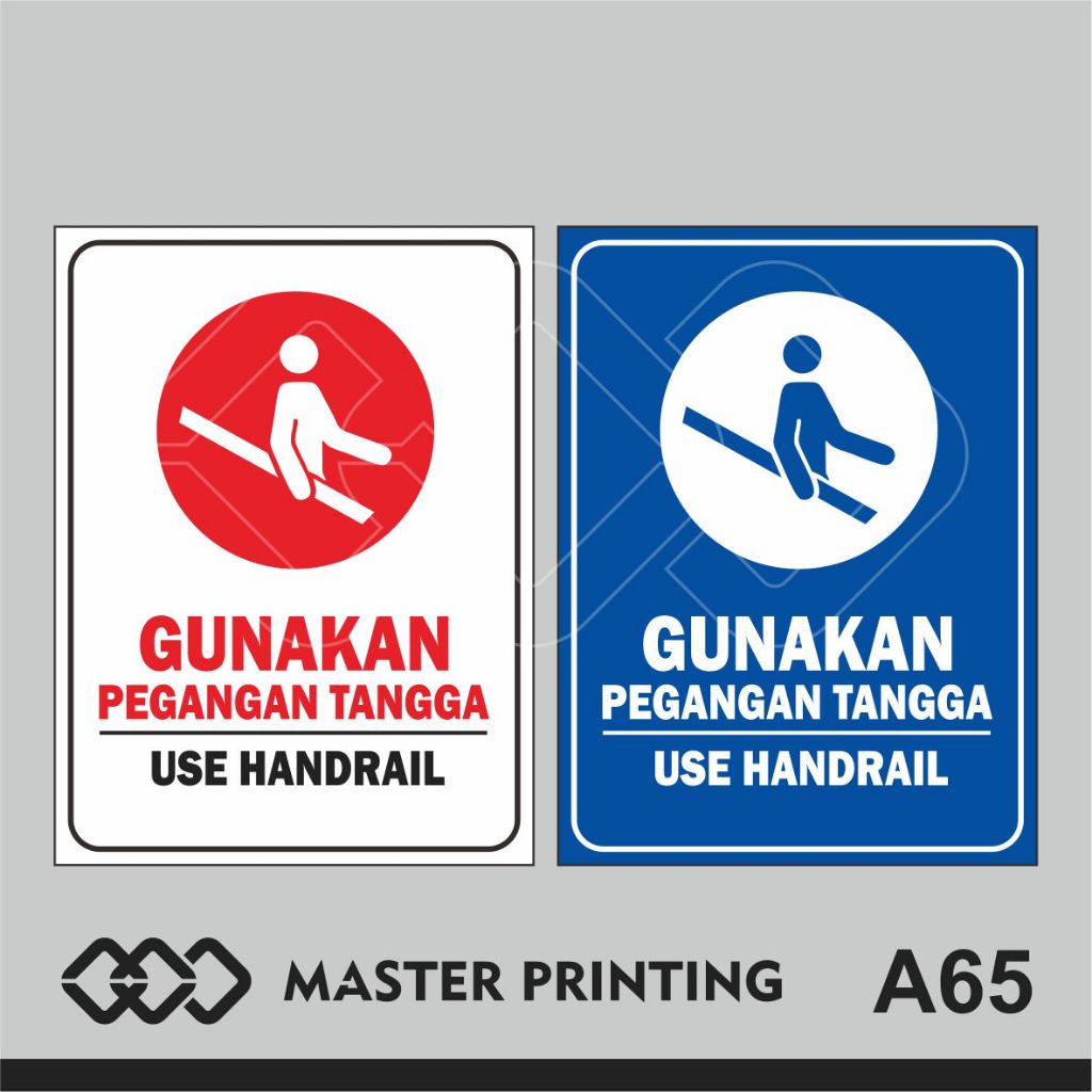 Jual A65 - Acrylic Sign, Stiker Akrilik Gunakan Pegangan Tangga, Use ...