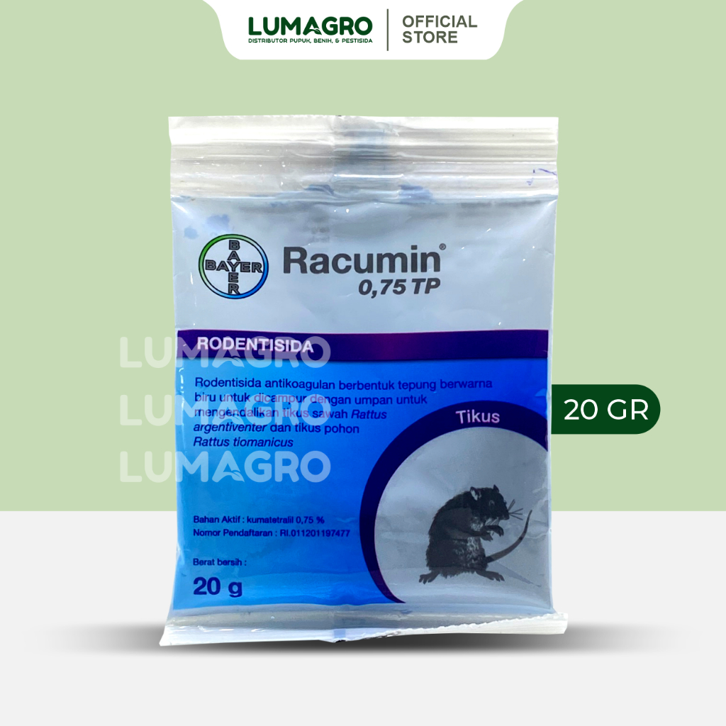 Jual Rodentisida Racumin 20gr Kumatetralil Pembasmi Hama Pengerat Obat ...