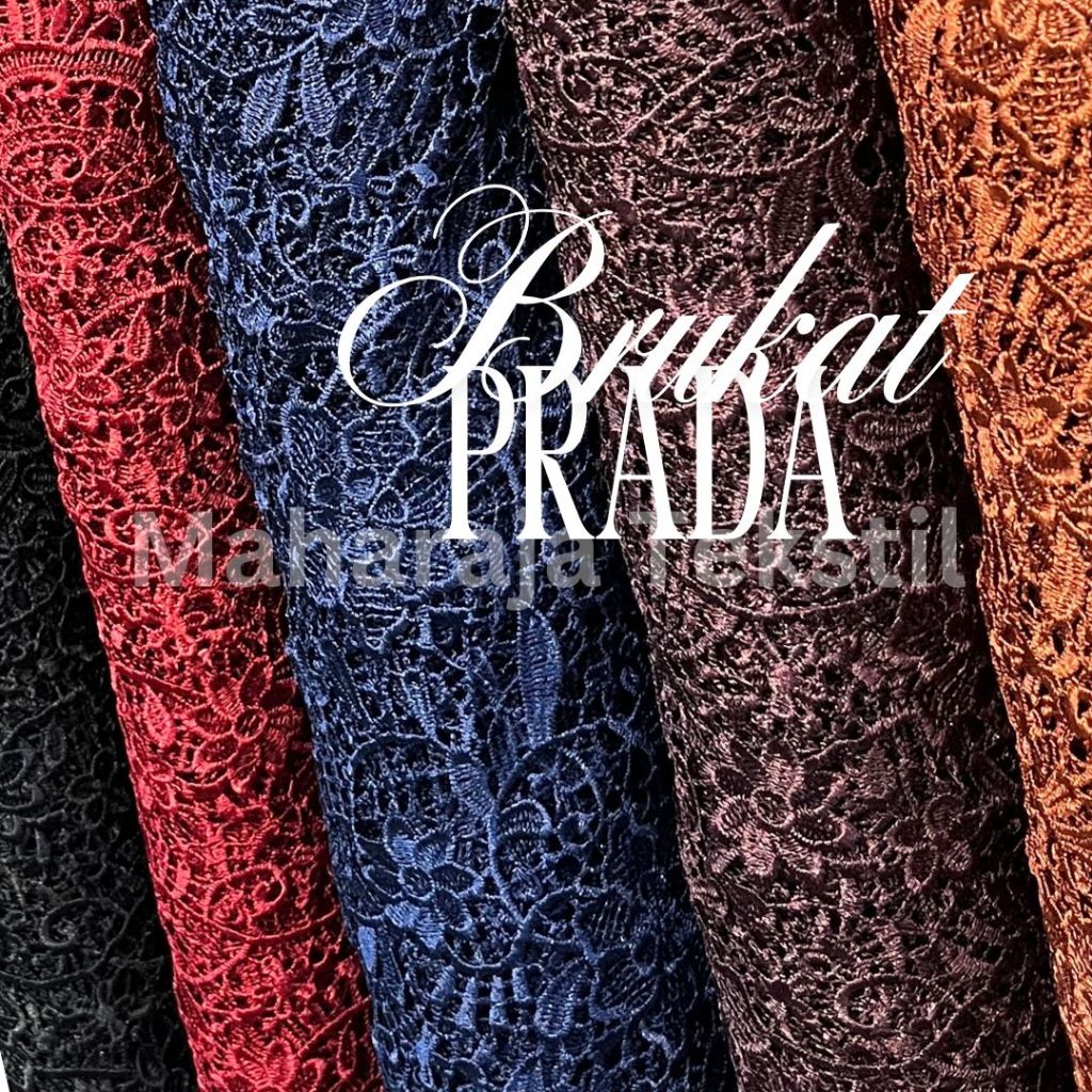 Jual Kain Brukat Prada 1tone/ Tulle Prada Premium / Bahan Kebaya Prada ...