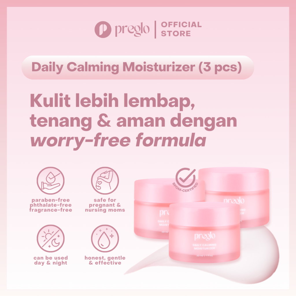 Jual Moisturizer Ibu Hamil 3 Pcs - Preglo Daily Calming Moisturizer 30ml - Pelembap Wajah Bebas ...