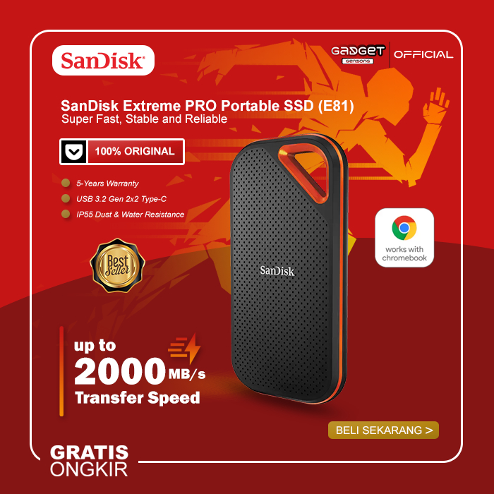 Jual SSD External SanDisk Extreme Portable Storage SanDisk SSD Portable Eksternal E30-E61-E81 ...