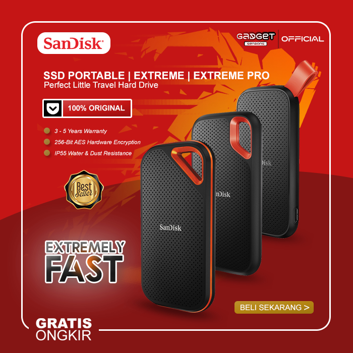 Jual SSD External SanDisk Extreme Portable Storage SanDisk SSD Portable Eksternal E30-E61-E81 ...