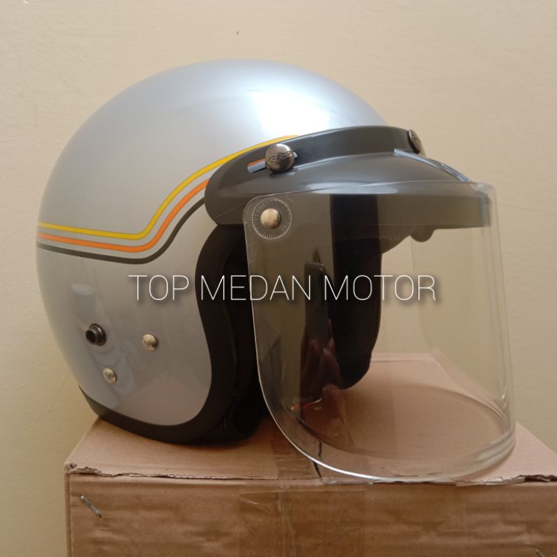 Jual HELM HELEM GPRO BOGO SILVER | Shopee Indonesia