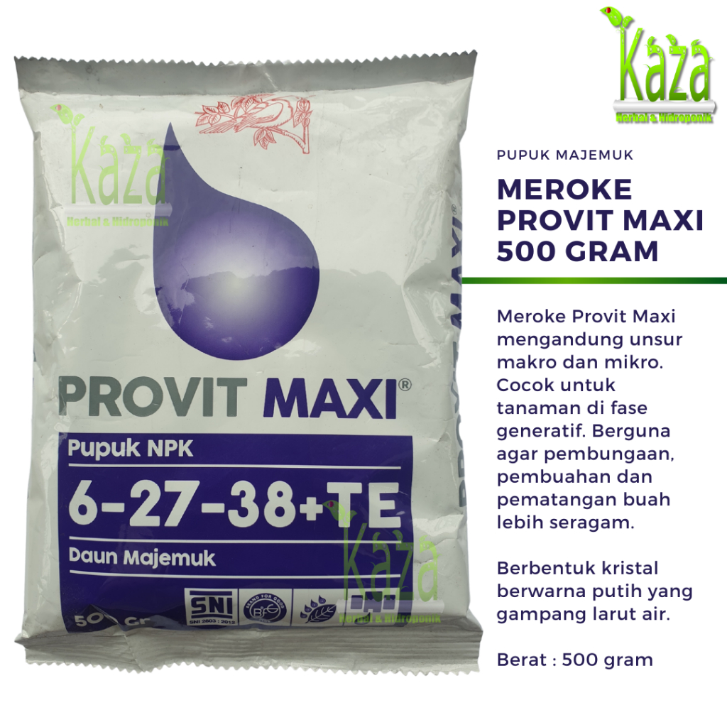 Jual Pupuk Meroke Provit Maxi 6-27-38+TE 500 gram Fase Generatif | Shopee Indonesia