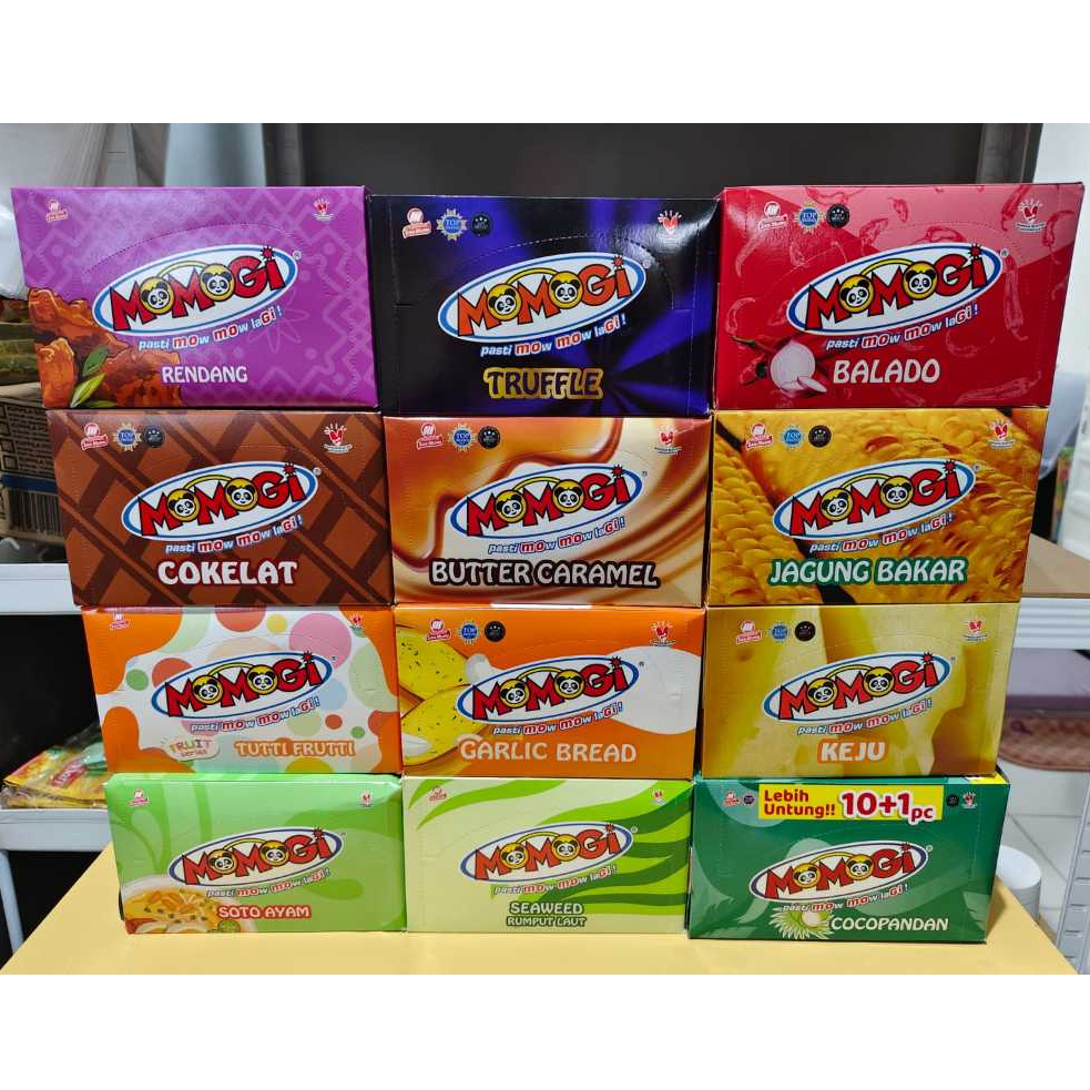 Jual Momogi 12gr 1 Box. Rasa Coklat, Keju, Jagung Bakar, Cocopandan ...
