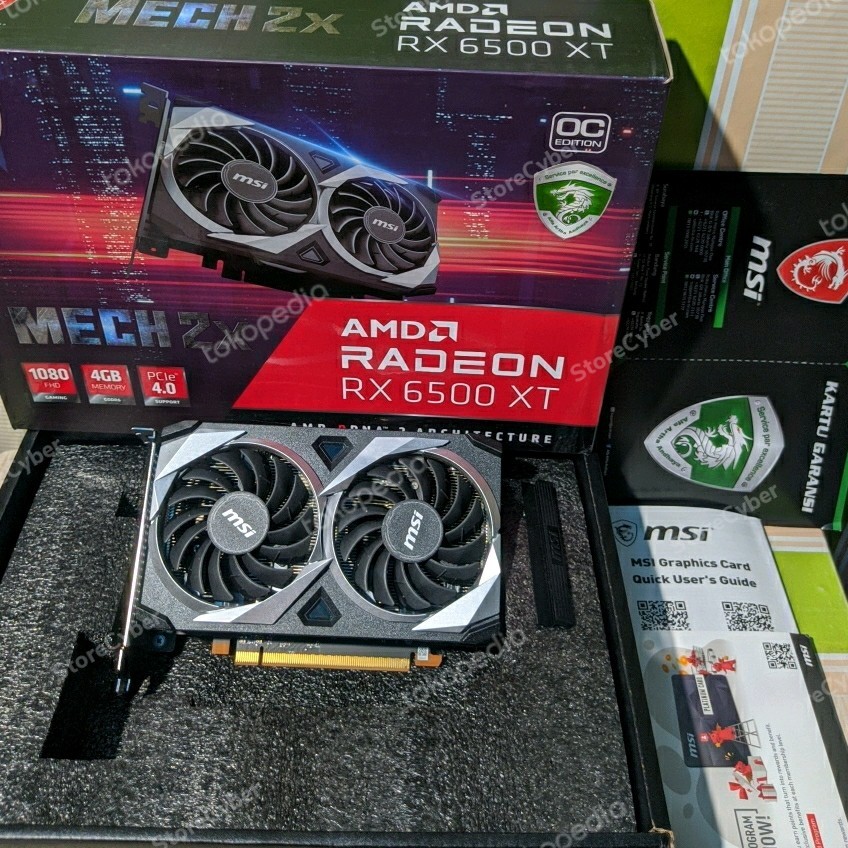 Jual VGA CARD MSI RX 6500 XT 4GB DDR6 RX6500XT RX 6500XT RX6500 XT ...