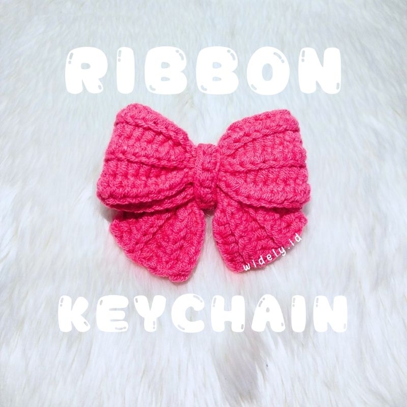 Jual CROCHET RIBBON BOW PITA COQUETTE KEYCHAIN RAJUT (gantungan kunci ...