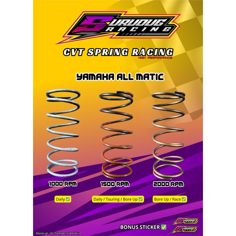 Jual PER CVT RACING YAMAHA MIO NMAX AEROX NOUVO FAZZIO SOUL | Shopee ...